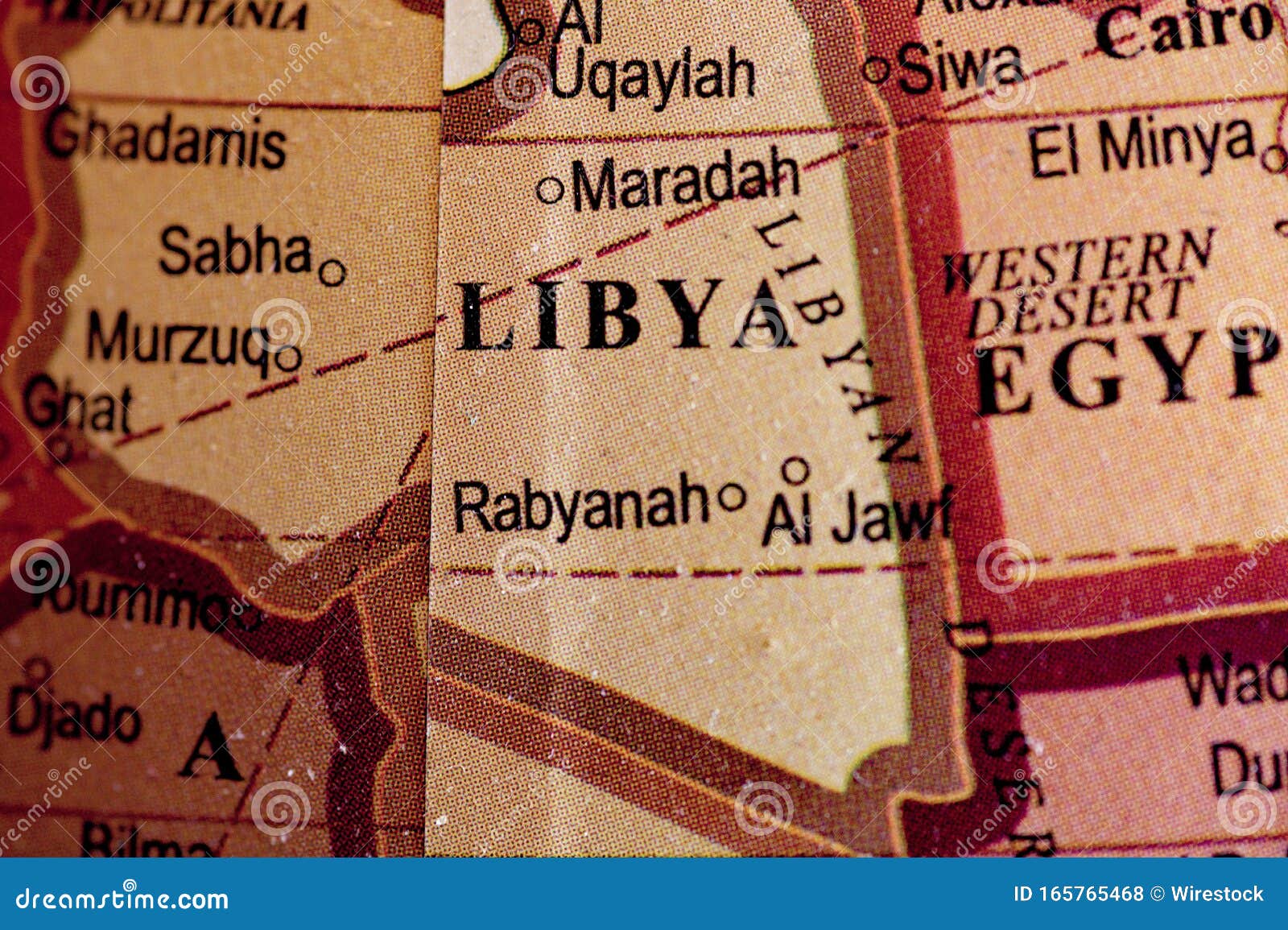 Closeup Shot of the Libya Country on the Map Stock Photo - Image of ...
