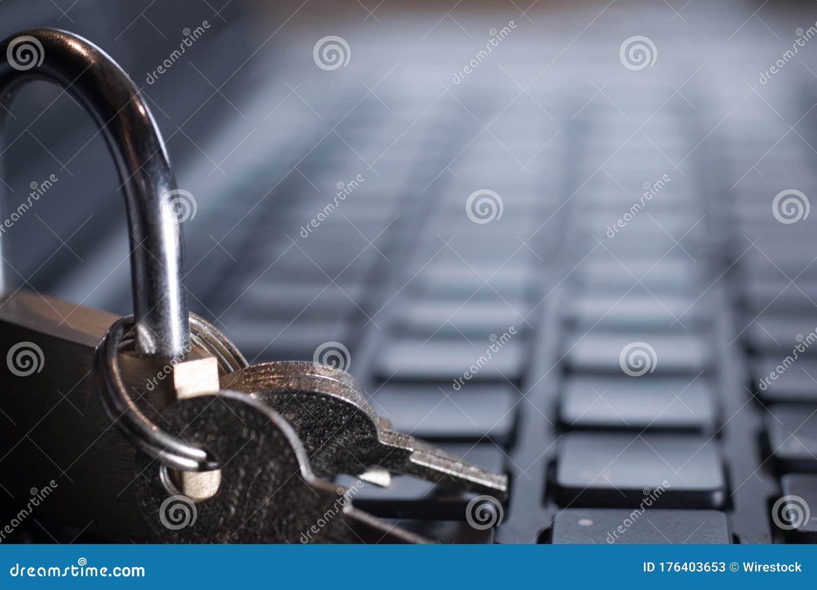 Closeup Shot of a Lock with Keys on a Computer Keyboard - Internet ...