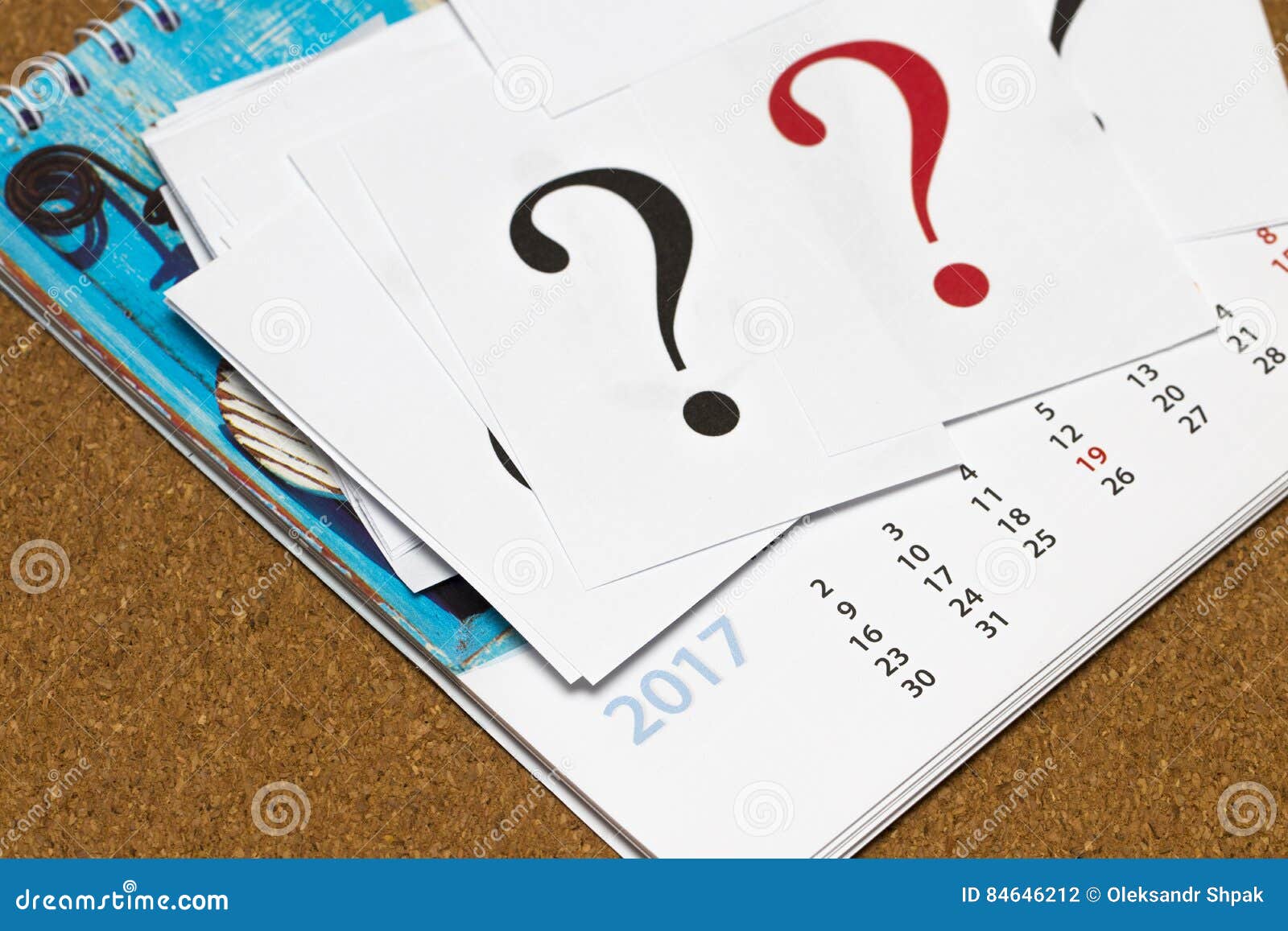 Closeup Shot of a Lot of Paper with Question Mark. Calendar Stock Photo ...