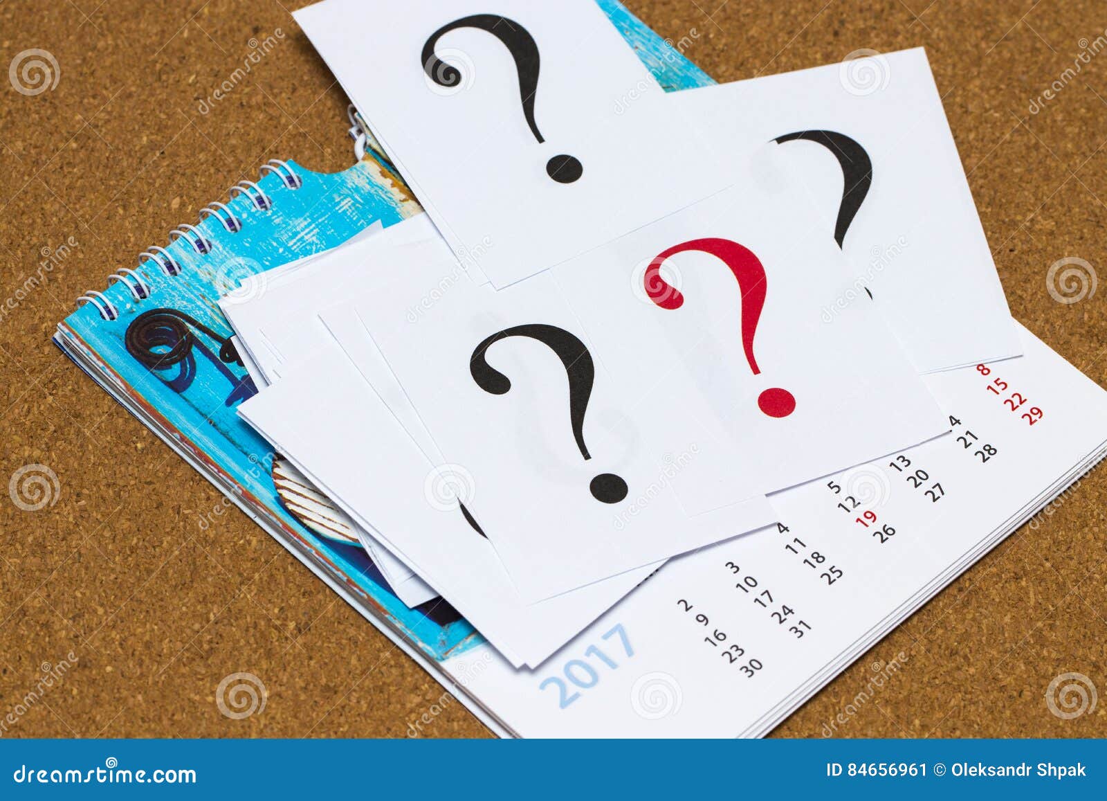 Closeup Shot of a Lot of Paper with Question Mark. Calendar Stock Image ...