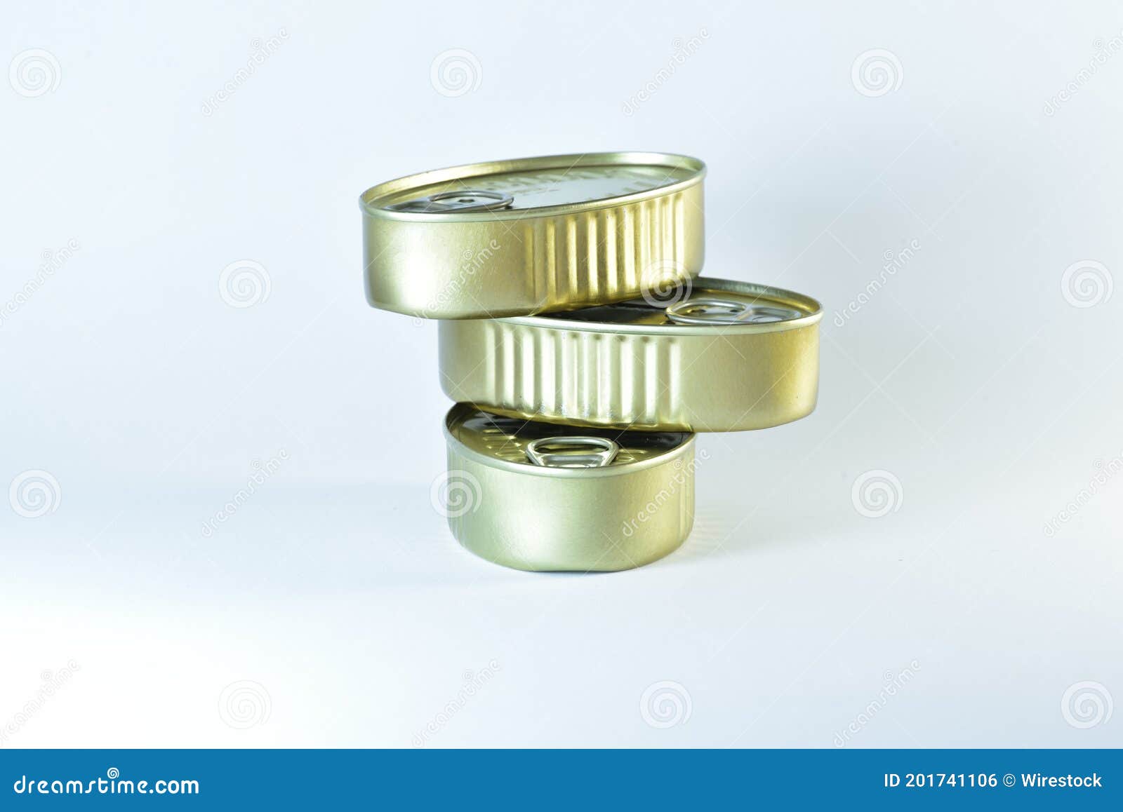 Closeup Shot of Metal Cans One on Another Isolated on a White ...