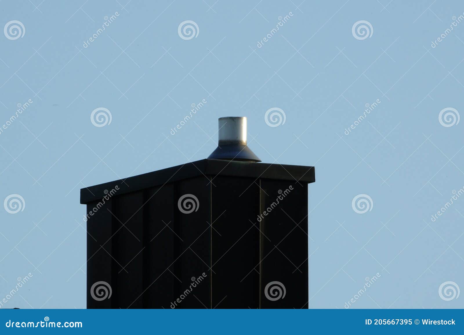 Closeup Shot of a Modern Chimney on a Metal Building Cladding Stock ...