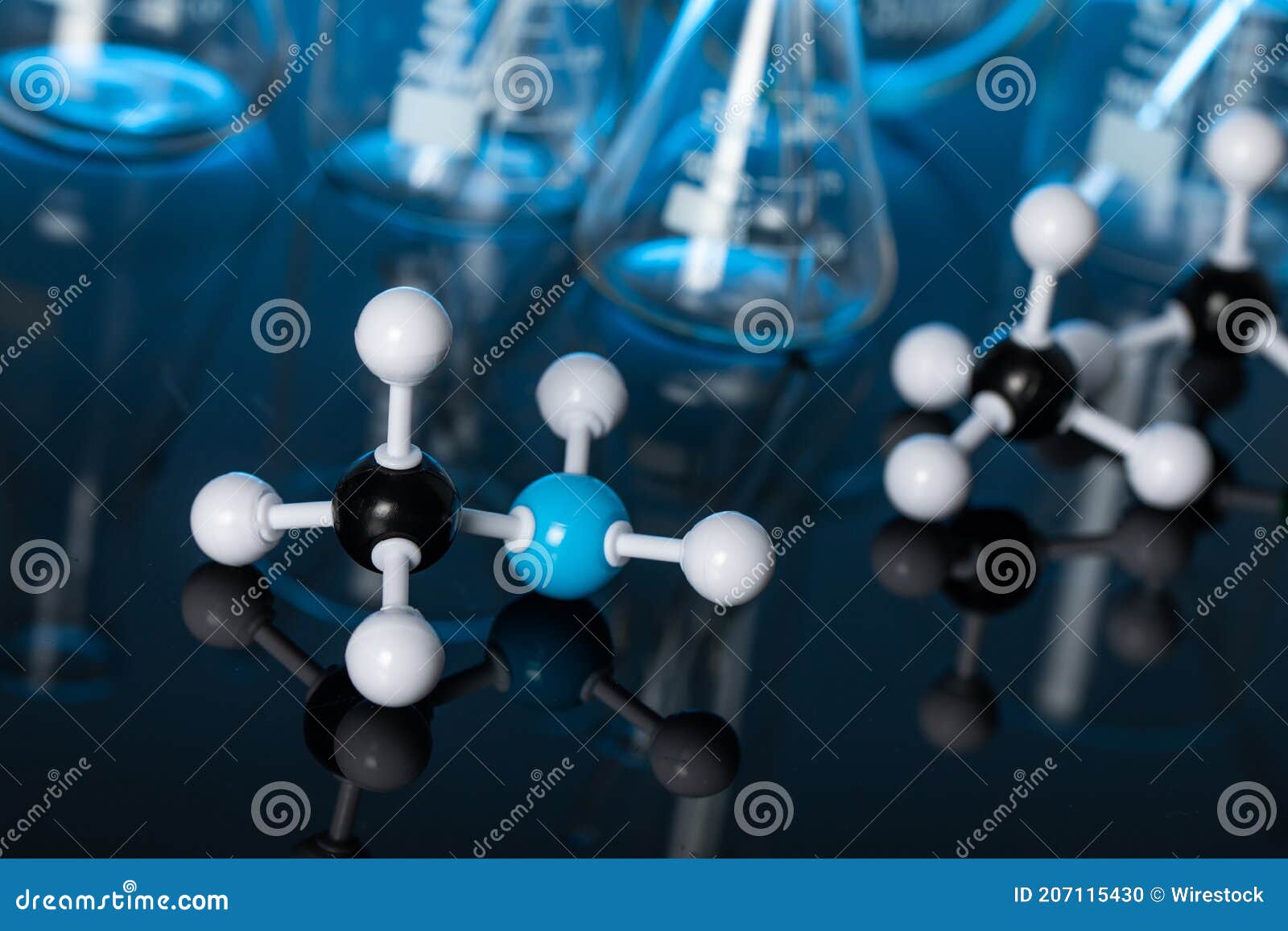 Closeup Shot of a Molecule Structure on a Lab Table Stock Photo - Image ...
