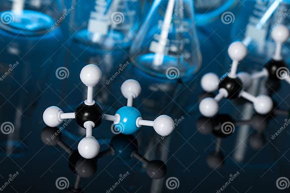Closeup Shot of a Molecule Structure on a Lab Table Stock Photo - Image ...