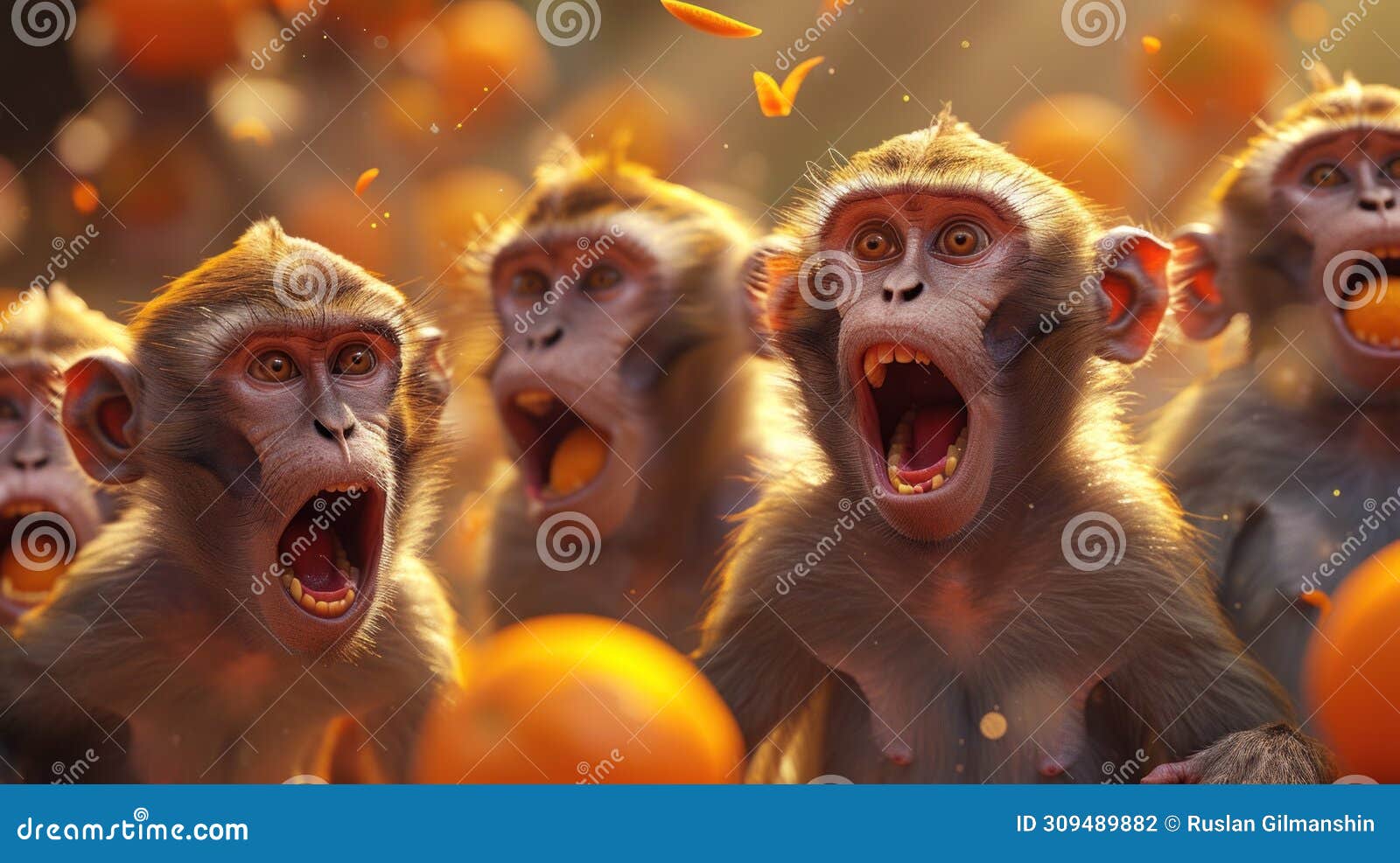 A Closeup Shot of a Monkeys Screaming with Mouth Open Stock Photo - Image of scream, forest ...