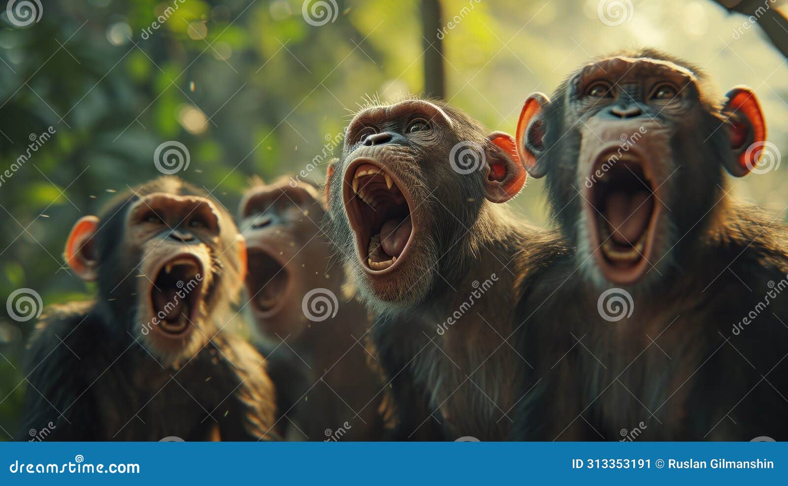 A Closeup Shot of a Monkeys Screaming with Mouth Open Stock Image ...