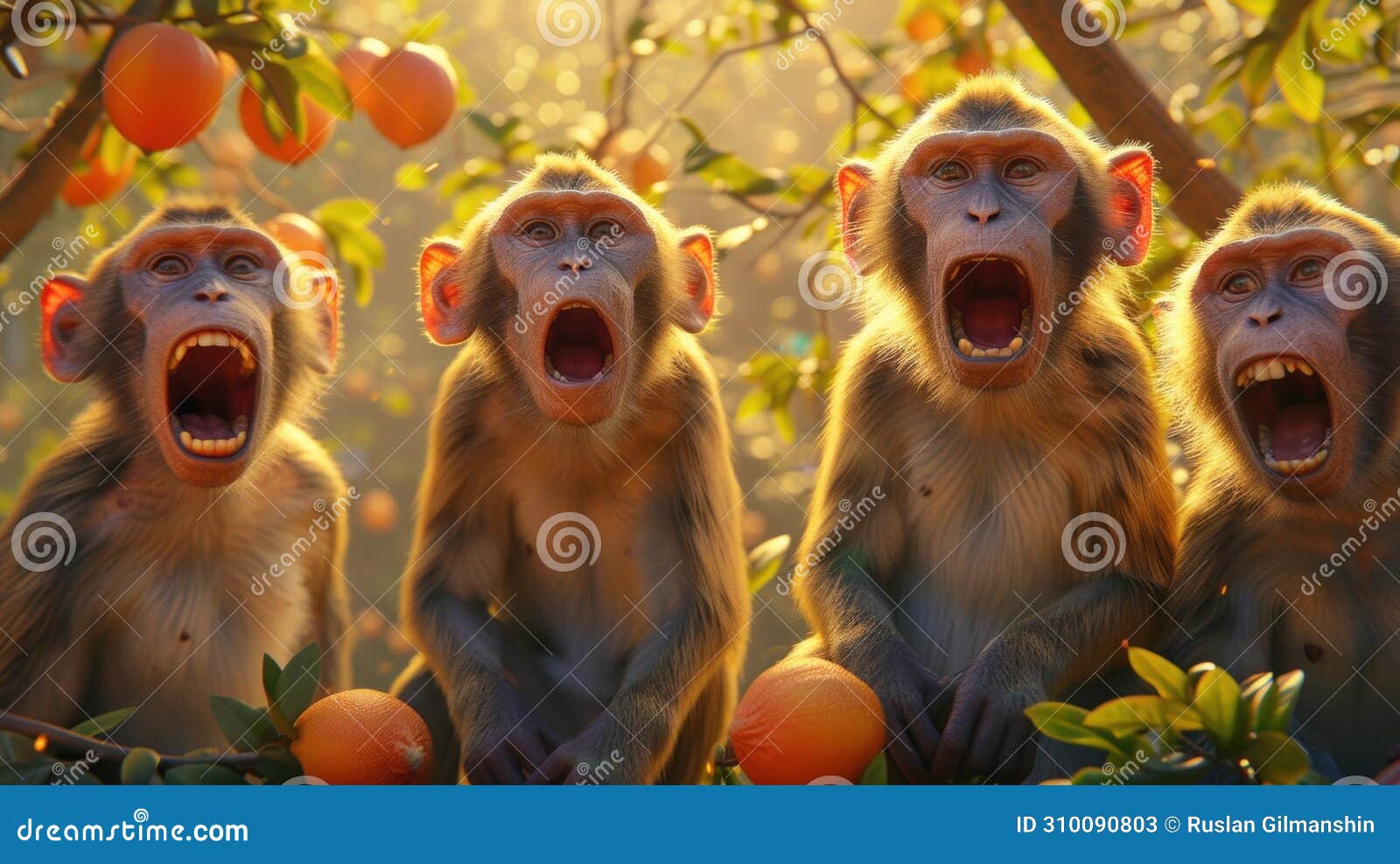 A Closeup Shot of a Monkeys Screaming with Mouth Open Stock Image ...