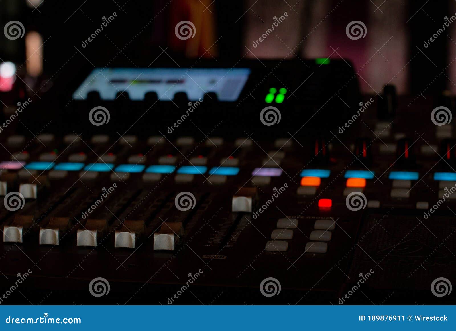 Closeup Shot of a Music Keyboard Equalizer Colorful Buttons Stock Image ...