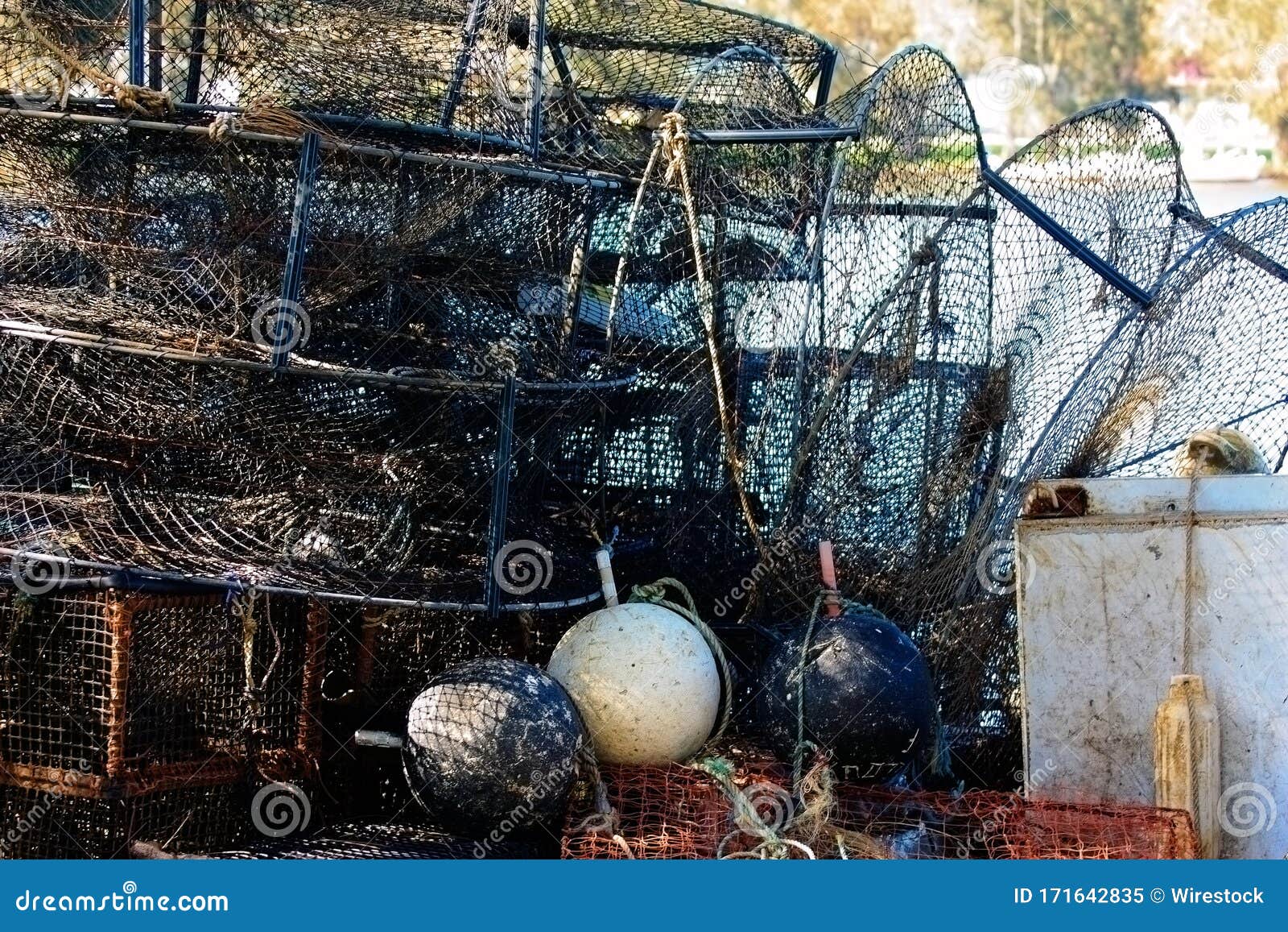 Closeup Shot of Nets and Other Facilities Used in a Ship Stock Image ...