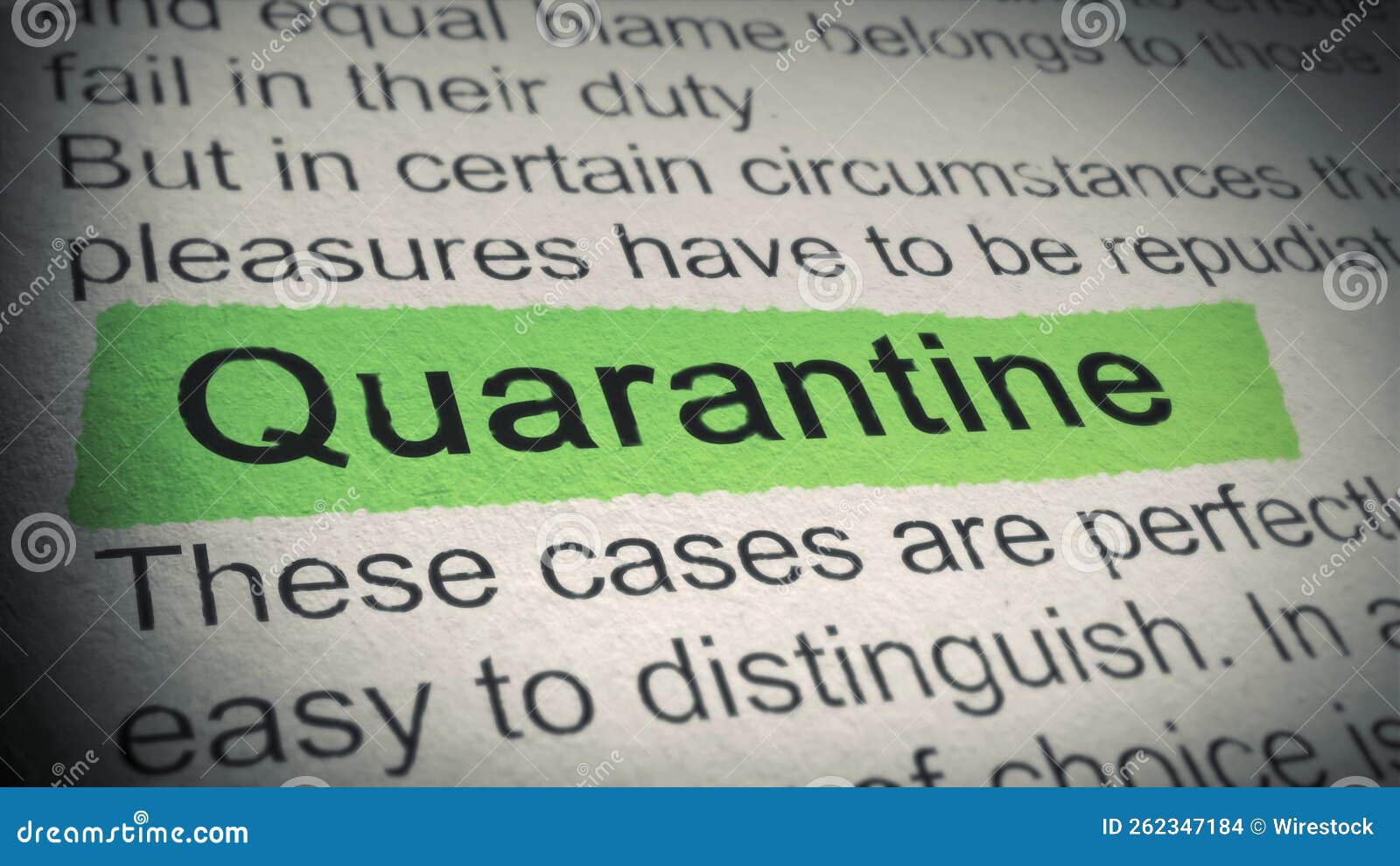 Closeup Shot of a Newspaper Article with the Work Quarantine ...