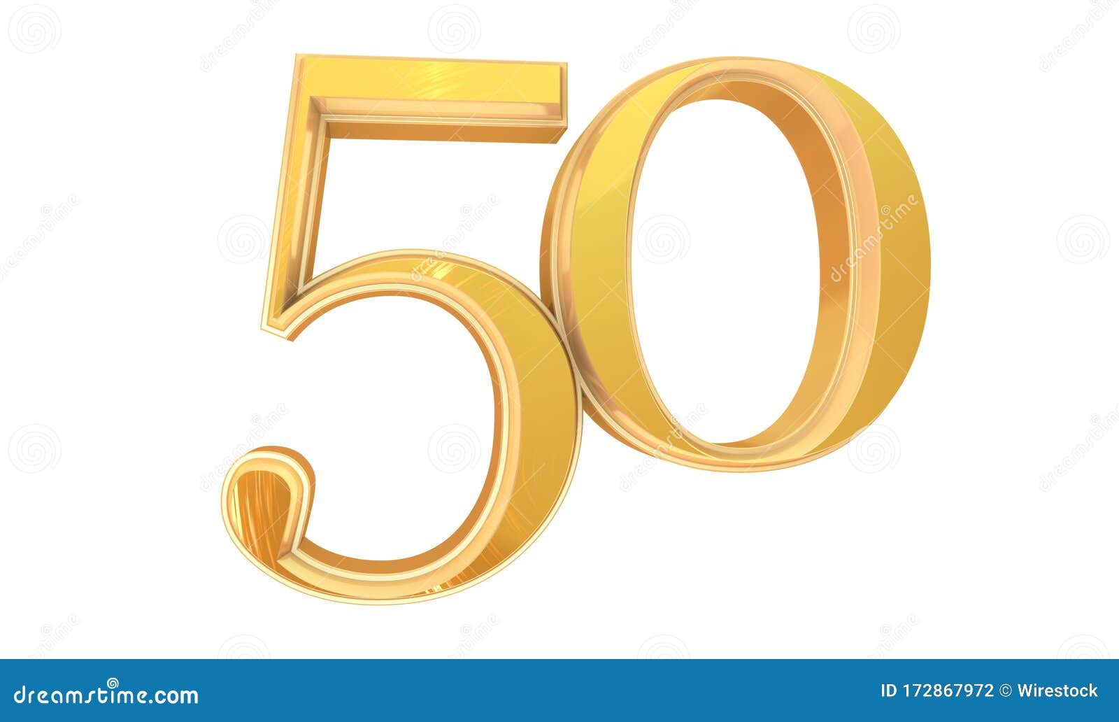 Closeup Shot of the Number 50 in a White Background Stock Illustration ...