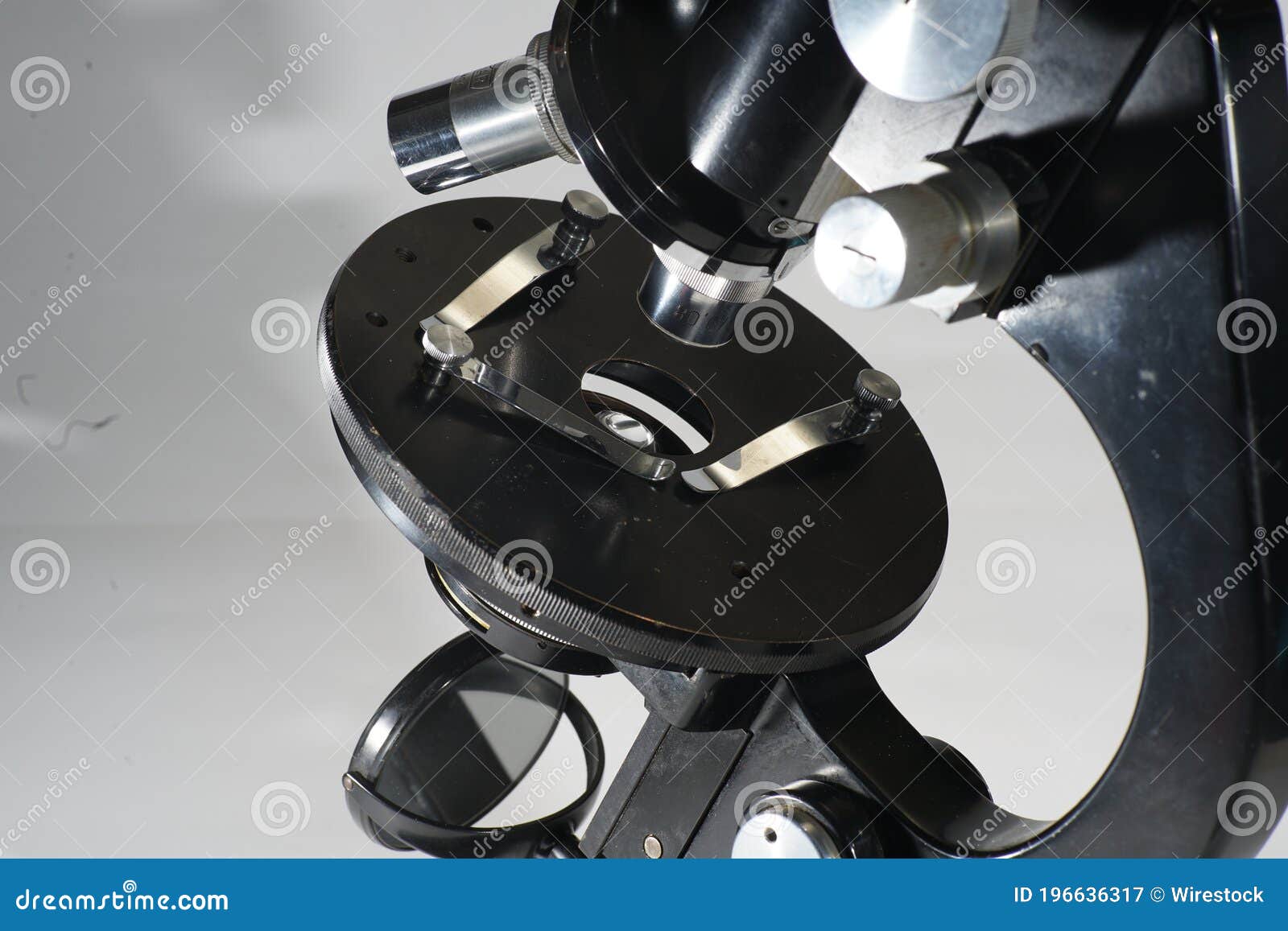 Closeup Shot of an Old Black Microscope Stock Image - Image of ...