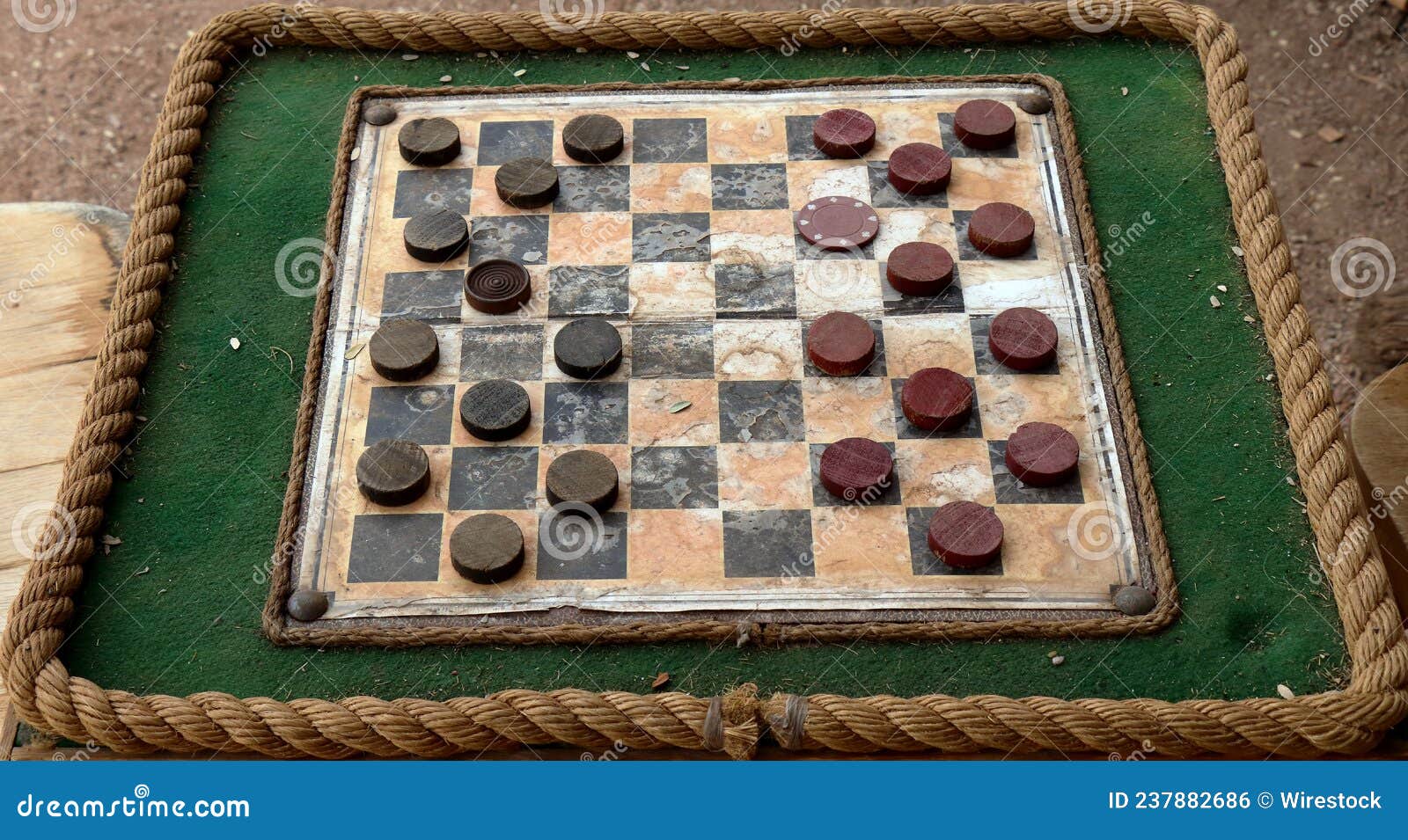 Closeup Shot of Old Checkers Stock Photo - Image of play, luck: 237882686
