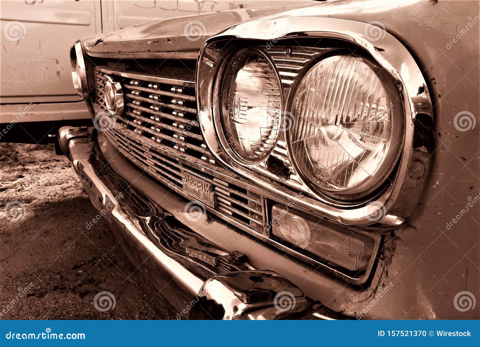 Closeup Shot of an Old Classic Car Headlights Stock Photo - Image of ...