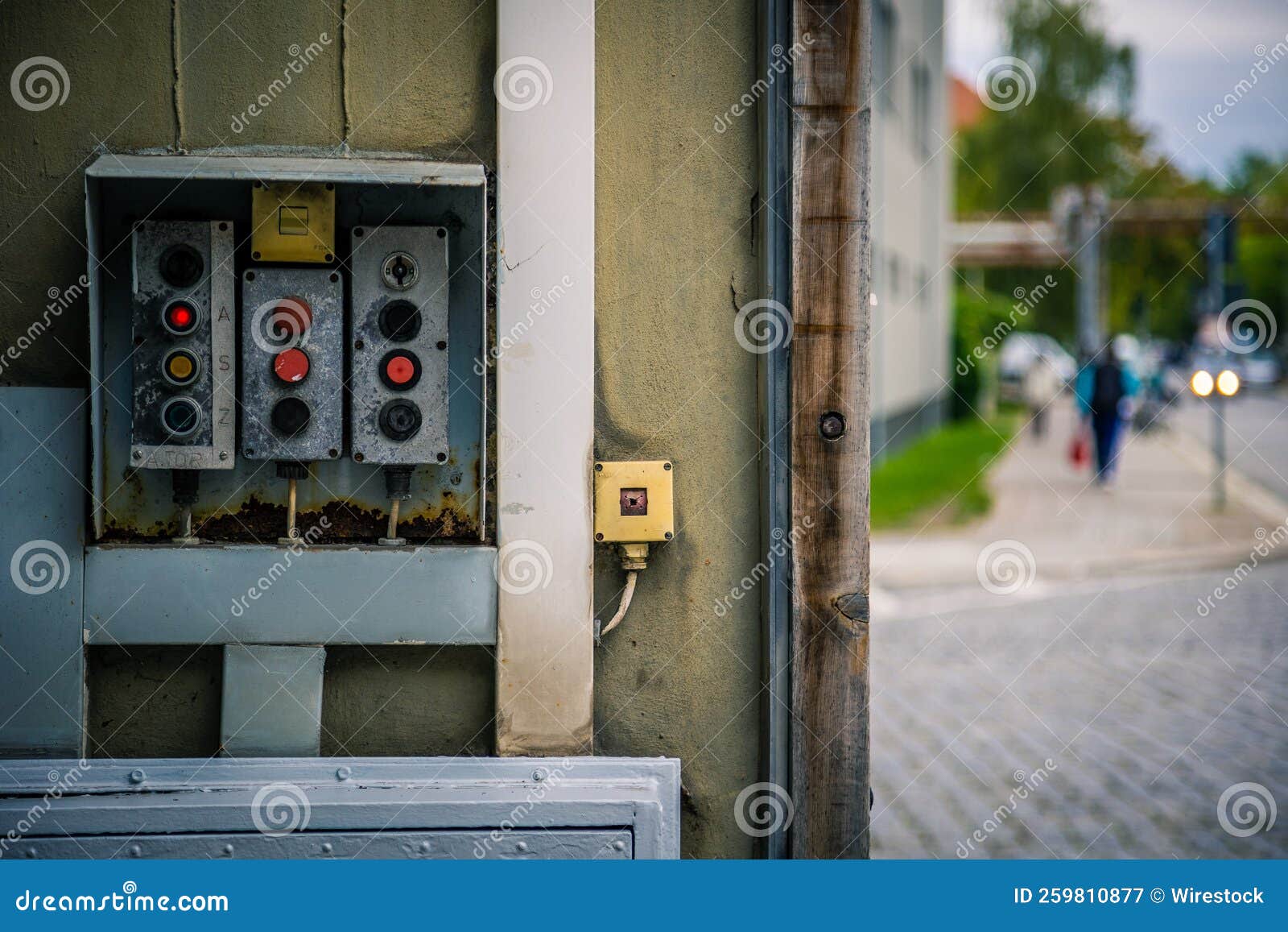 Closeup Shot of an Old Electrical Control Panel with Buttons Stock ...