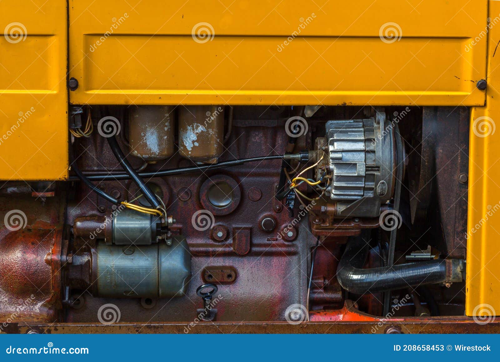 Closeup Shot of an Old Farm Tractor Engine Stock Image - Image of work ...