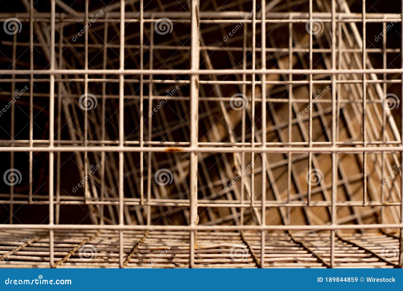 Closeup Shot of Old Rustic Metal Cages Placed on Top of Each Other ...