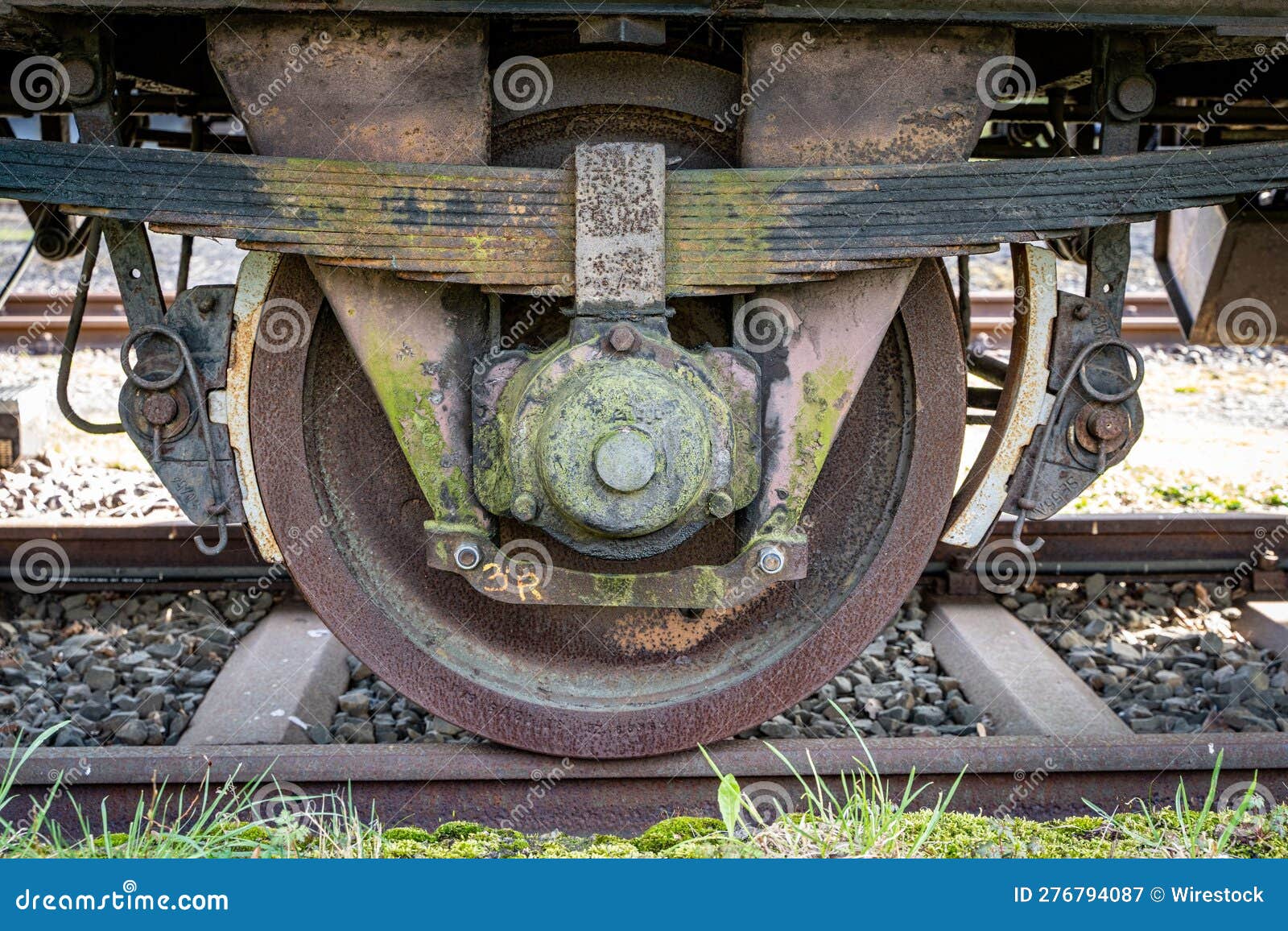Closeup Shot of an Old Train Wheel on the Rail Track. Stock Image ...