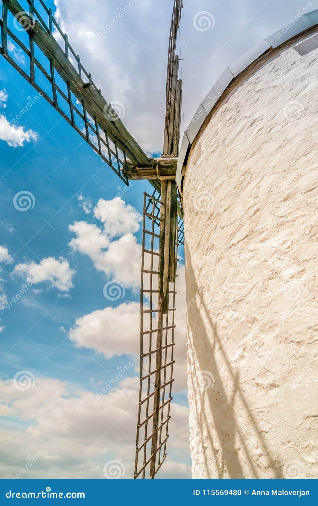 Closeup Shot of Old White Windmill Stock Photo - Image of heaven ...