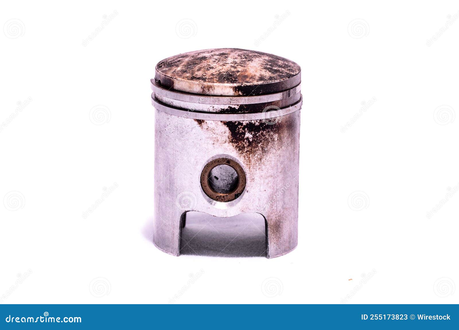 Closeup Shot of an Old Worn Engine Piston Isolated on a White ...