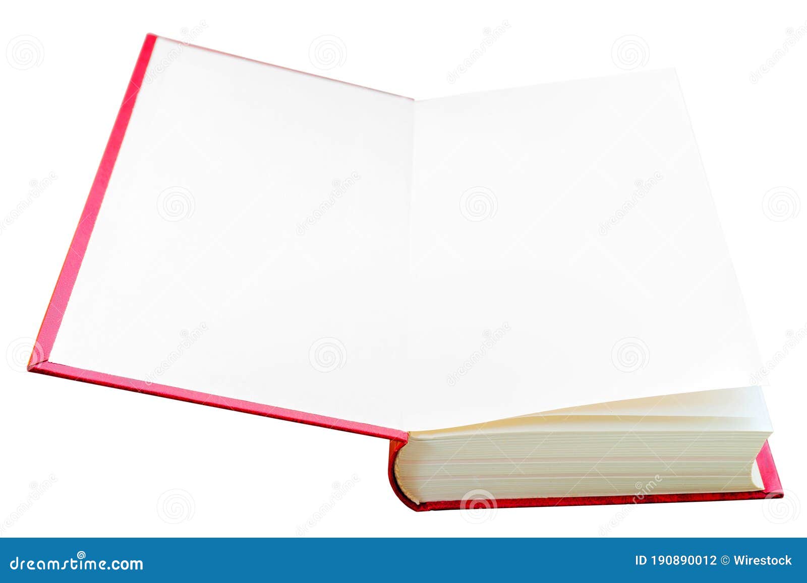 Closeup Shot of Open Book in Red Cover Isolated on a White Background ...