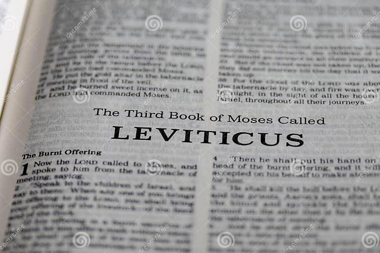 Closeup Shot of Open Page with the Third Book of Moses Called Leviticus Text Stock Image - Image ...
