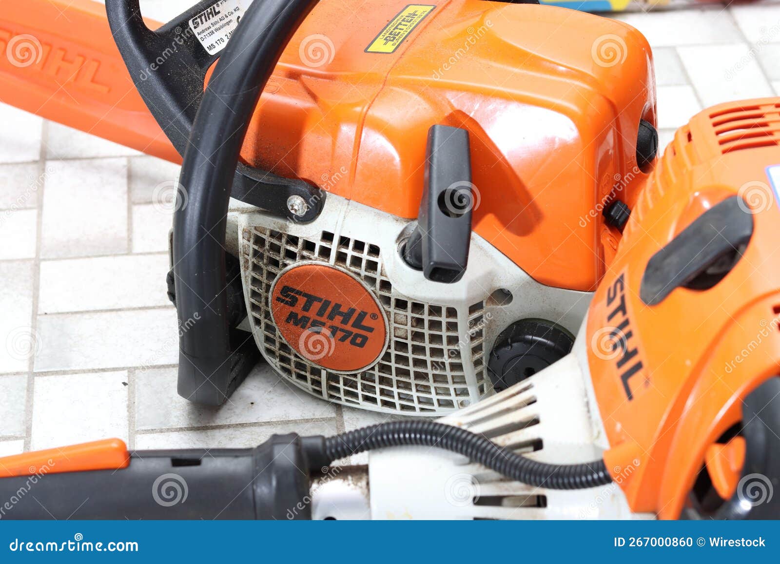 Closeup Shot of Orange Stihl Chainsaws and Stihl Combination Tools ...