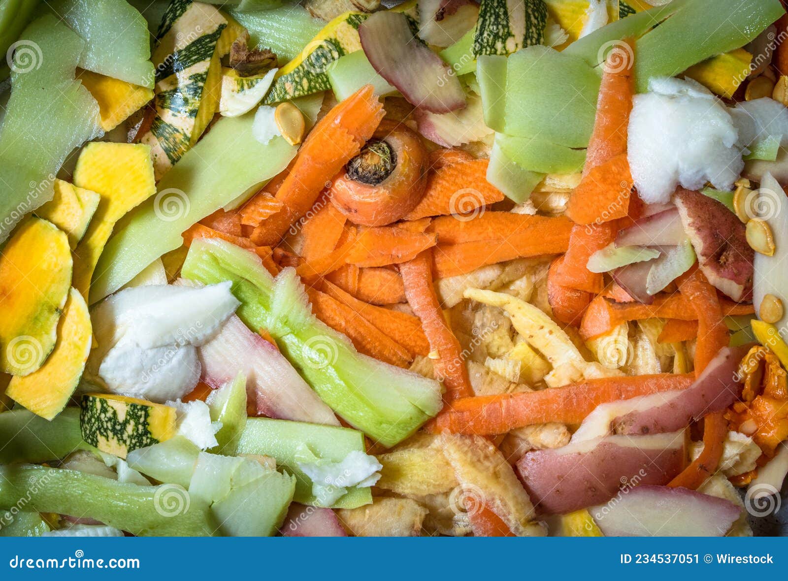 Closeup Shot of Organic Waste for Composting with Fruit and Vegetable ...