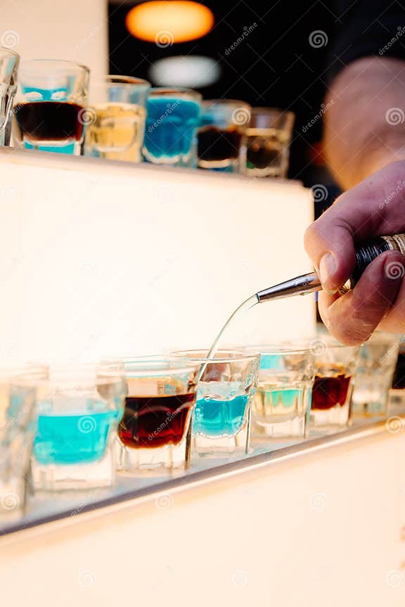 Closeup Shot of the Party Drinks Table Stock Image - Image of glasses ...