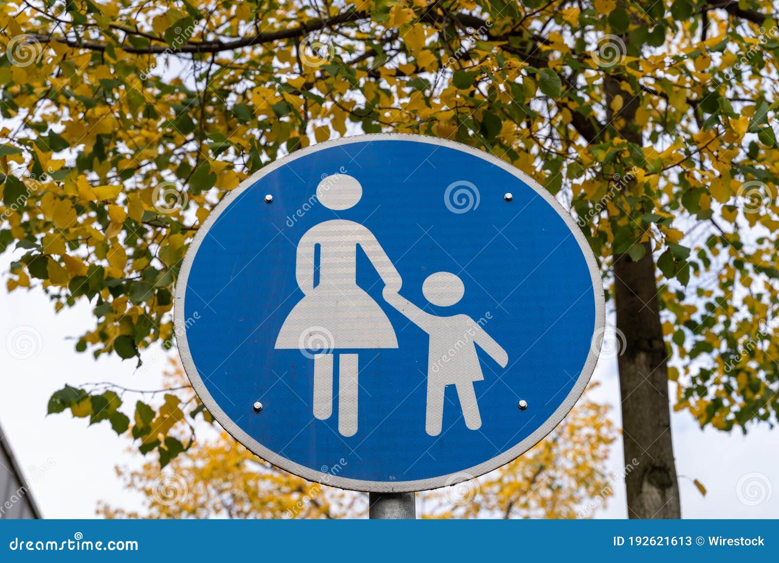 Closeup Shot of Pedestrian Walkway Sign Stock Image - Image of outside ...