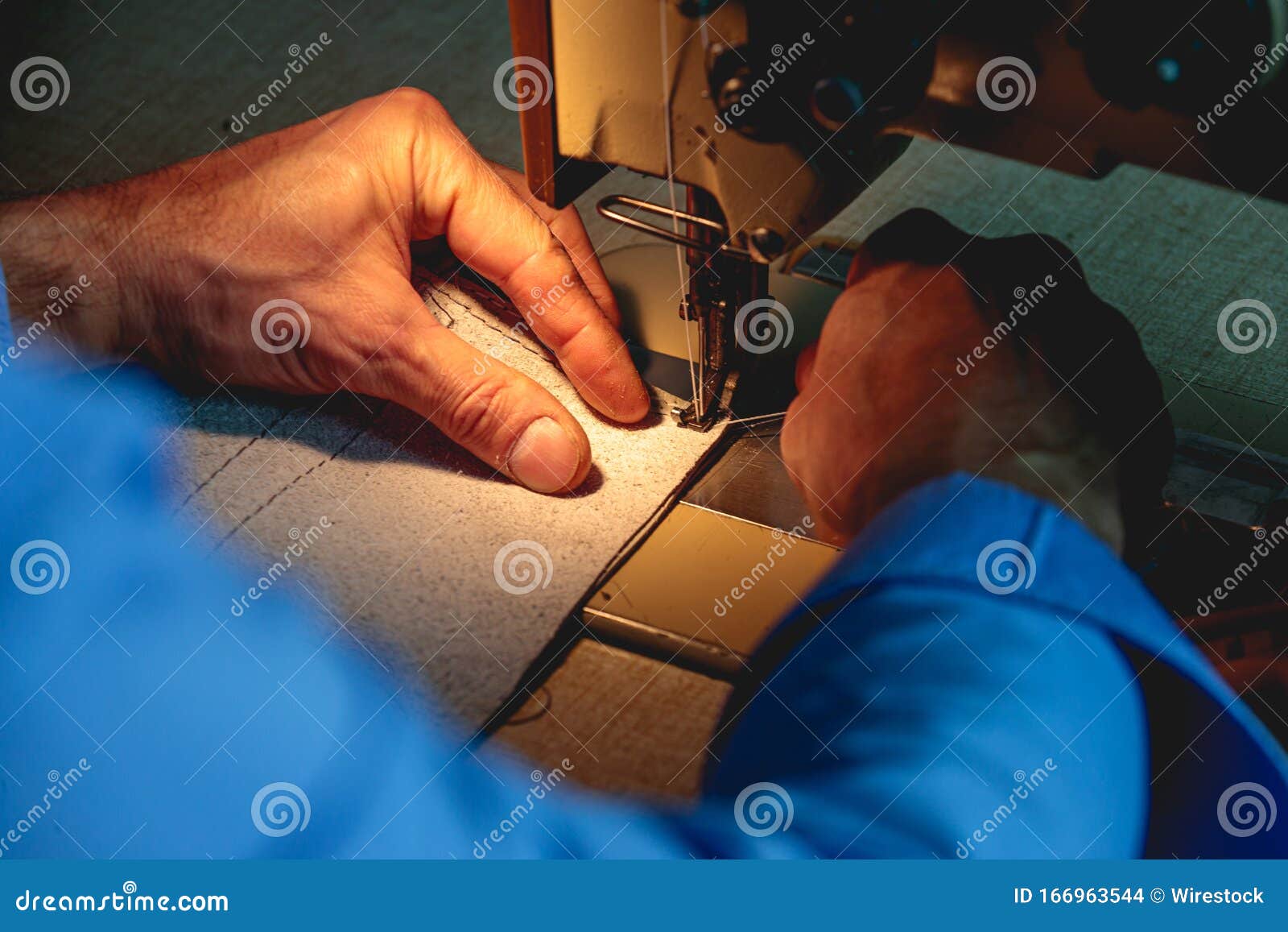 Closeup Shot of a Person Doing Handwork with a Sewing Machine Stock ...