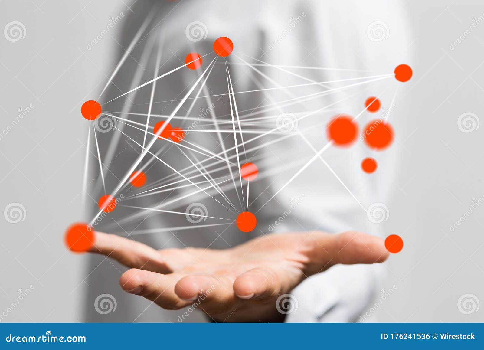 Closeup Shot of a Person Presenting the Virtual Projection of a Digital ...