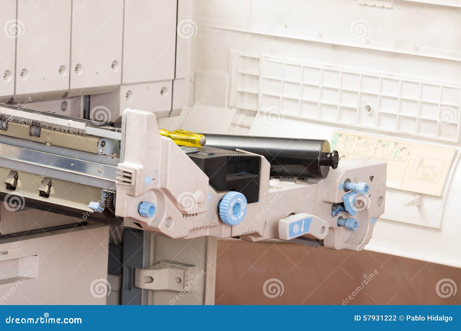 Photocopier With Open Lid, Glass Area Surface Visible. Small Home Use ...