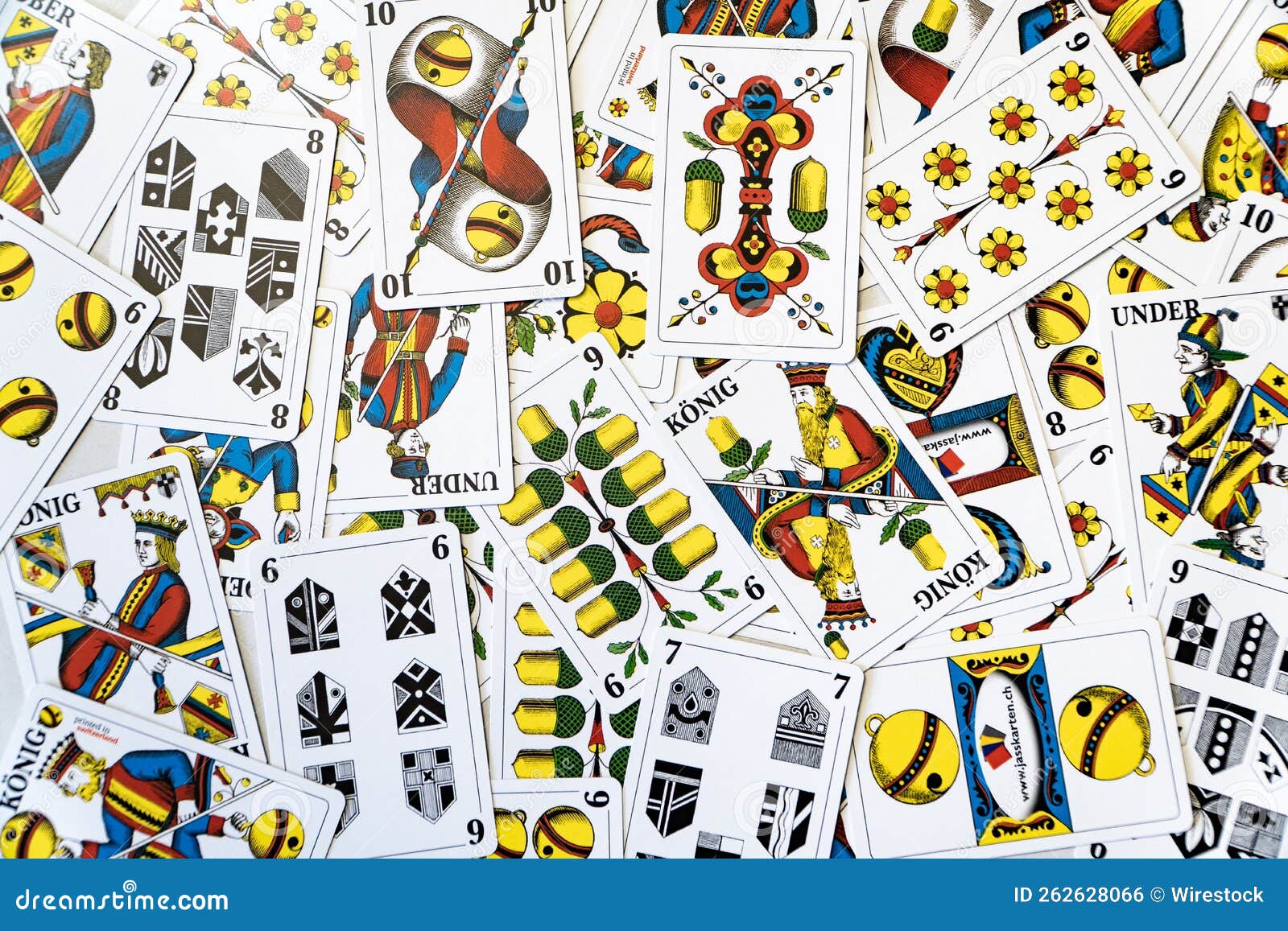 Closeup Shot of a Pile of German Playing Cards for Wallpapers Stock ...