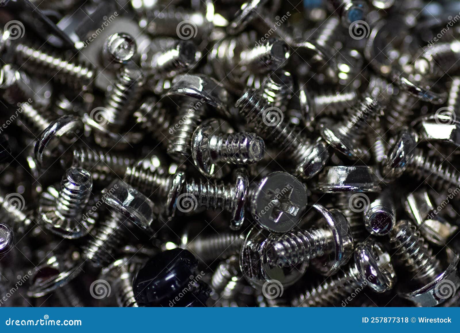 Closeup Shot of a Pile of Silver Screws and Bolts Stock Photo - Image ...