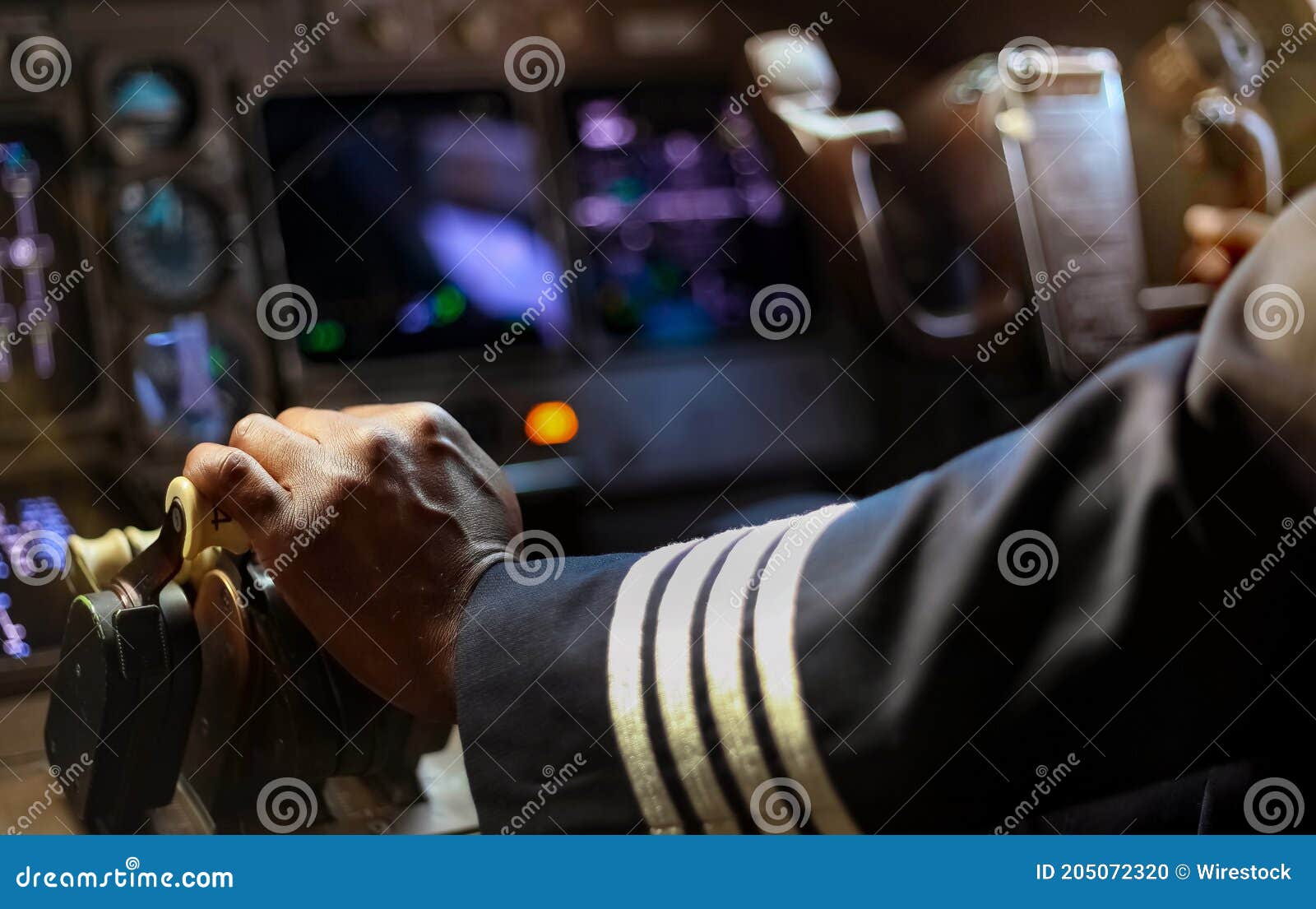 Closeup Shot of a Pilot S Hands Controlling the Airplane Stock Photo ...