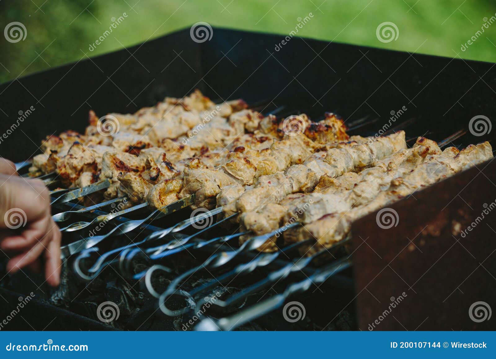 Closeup Shot of the Process of Barbeque Making Stock Photo - Image of ...