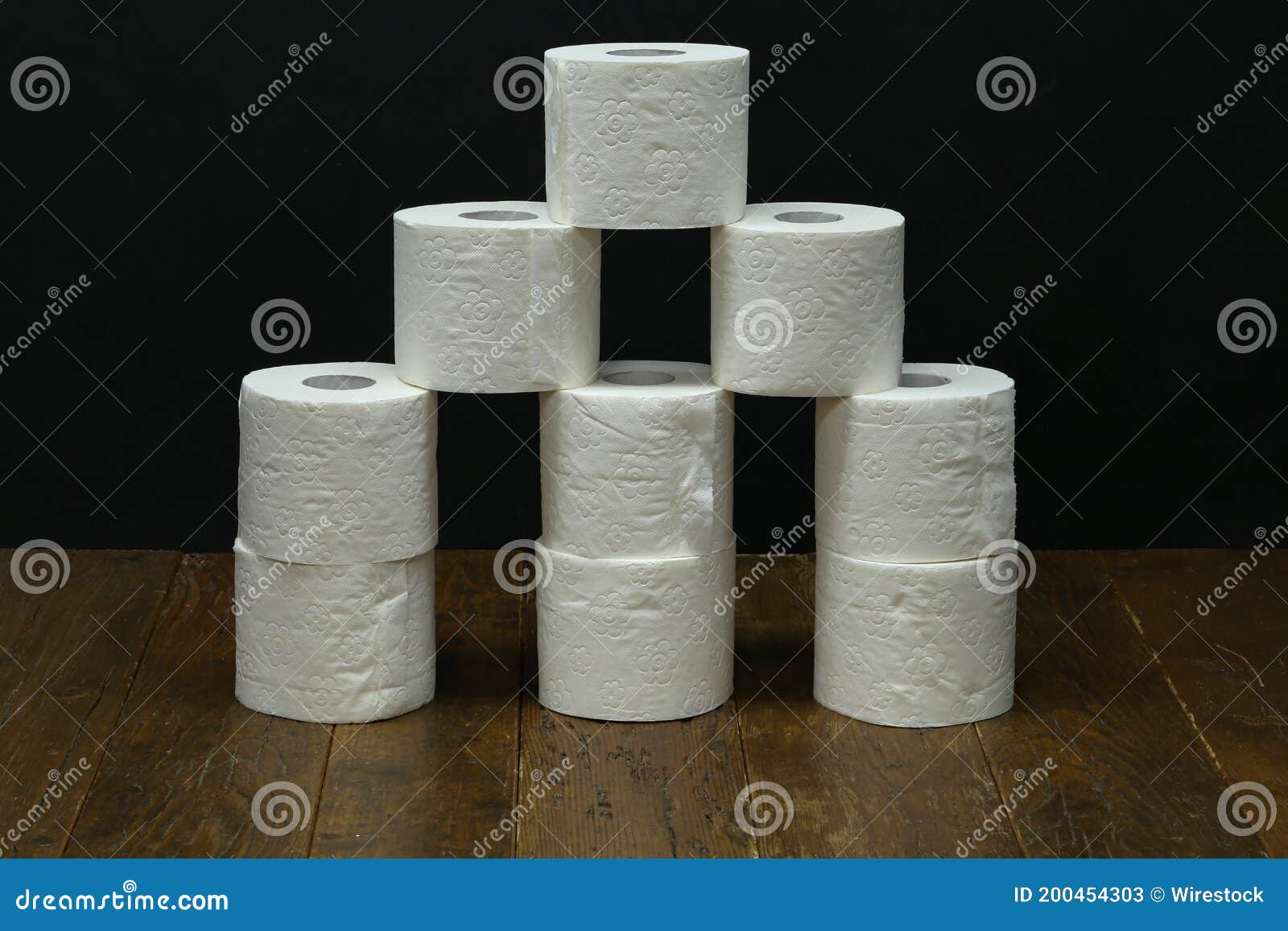 Closeup Shot of a Pyramid Stack of Toilet Papers Stock Image - Image of ...