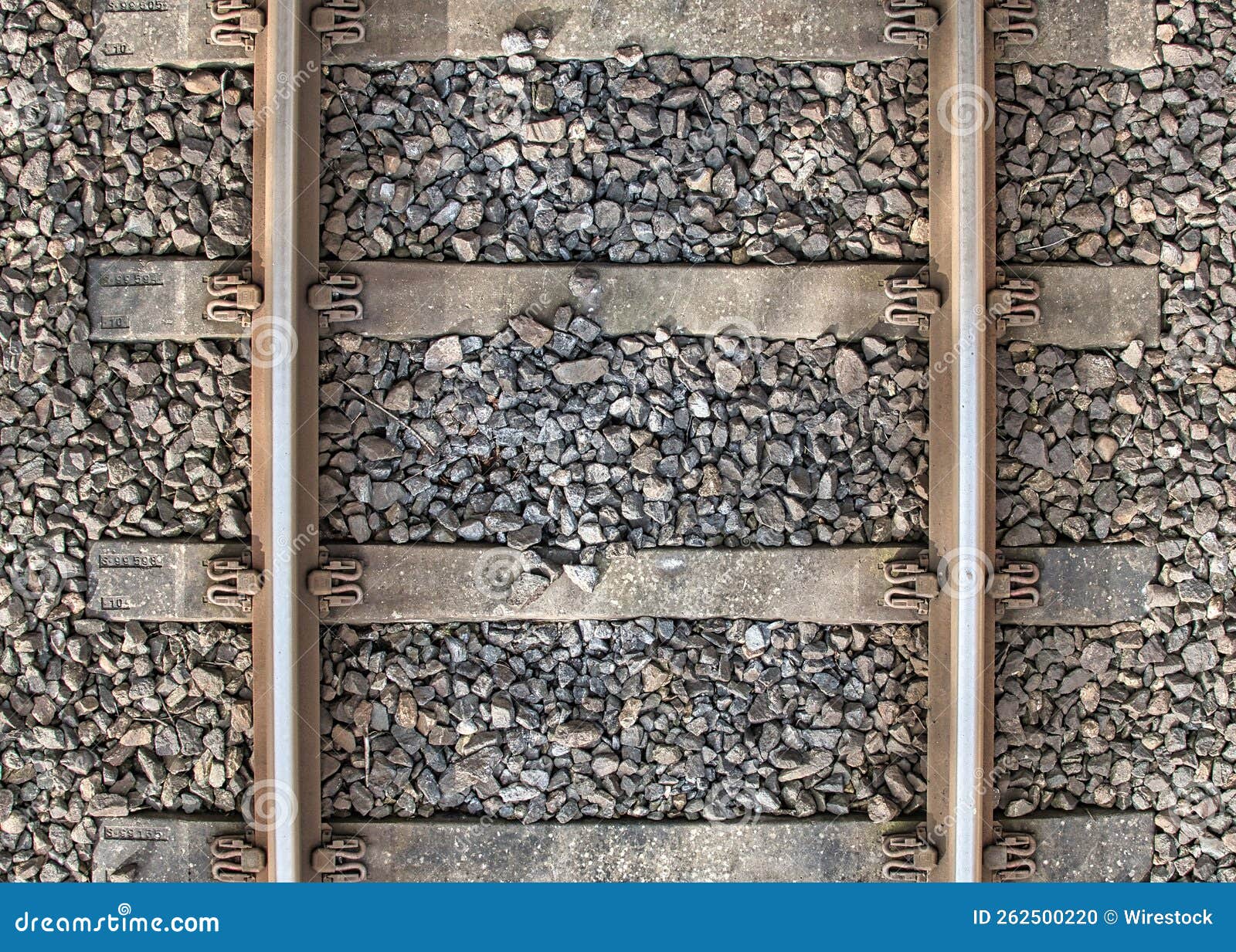 Closeup Shot of the Railroad. Top View Stock Photo - Image of railroad ...