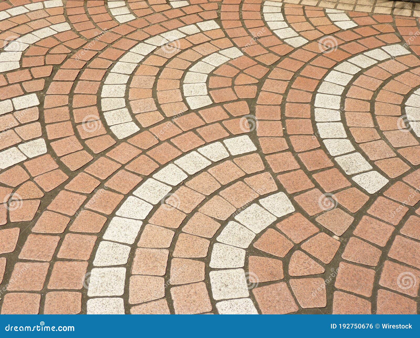 Closeup Shot of a Red and White Cobblestone Stock Photo - Image of ...