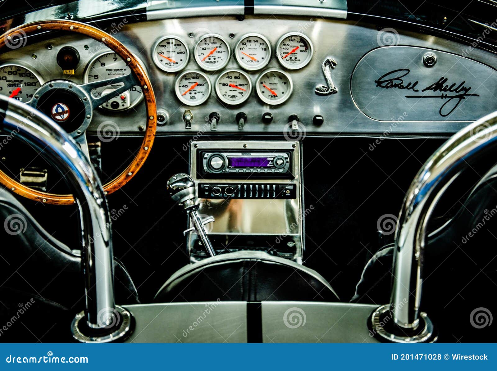 Closeup Shot of a Retro Muscle Car Interior Stock Photo - Image of ...