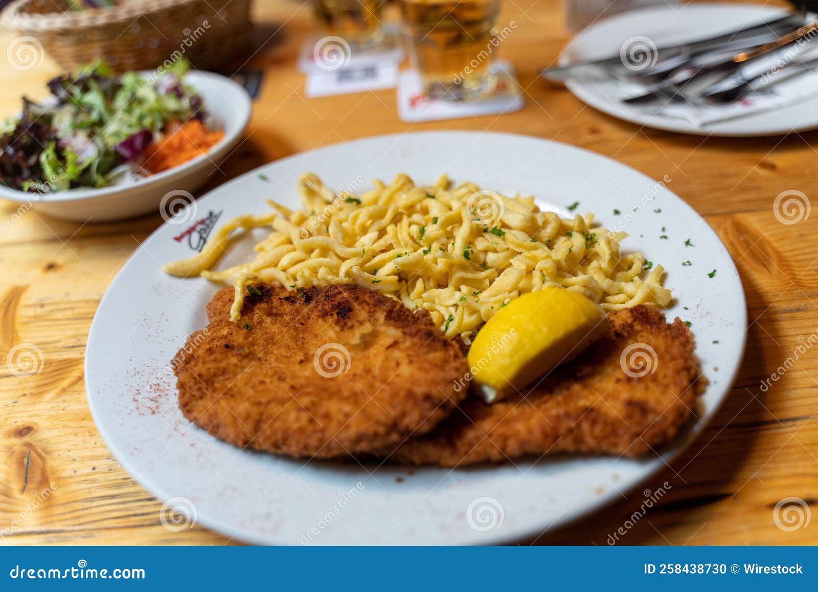 Closeup Shot of a Schnitzel in a German Restaurant Editorial Image ...