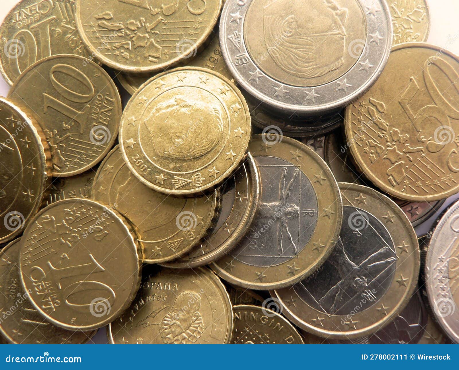 Closeup Shot of a Selection of Different Cent Coins Stock Image - Image ...