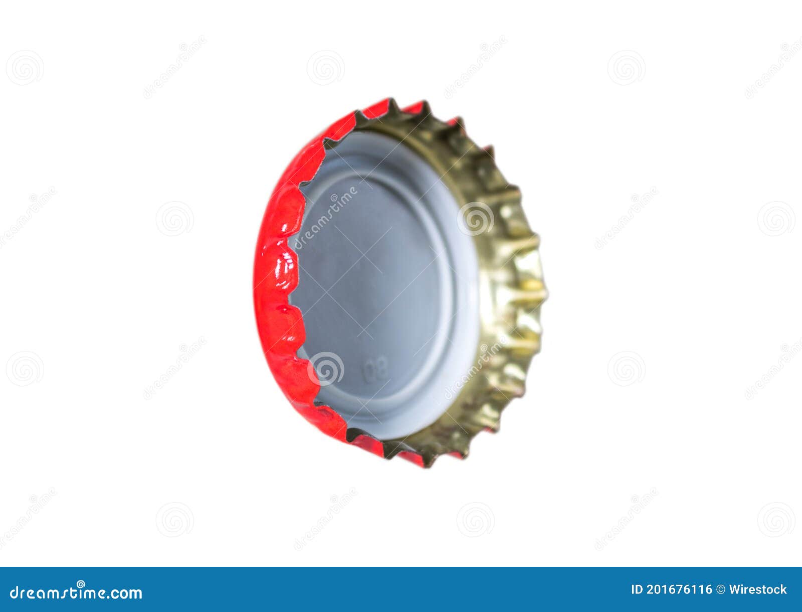 Closeup Shot of the Side of a Red Metal Bottle Cap Isolated on White ...