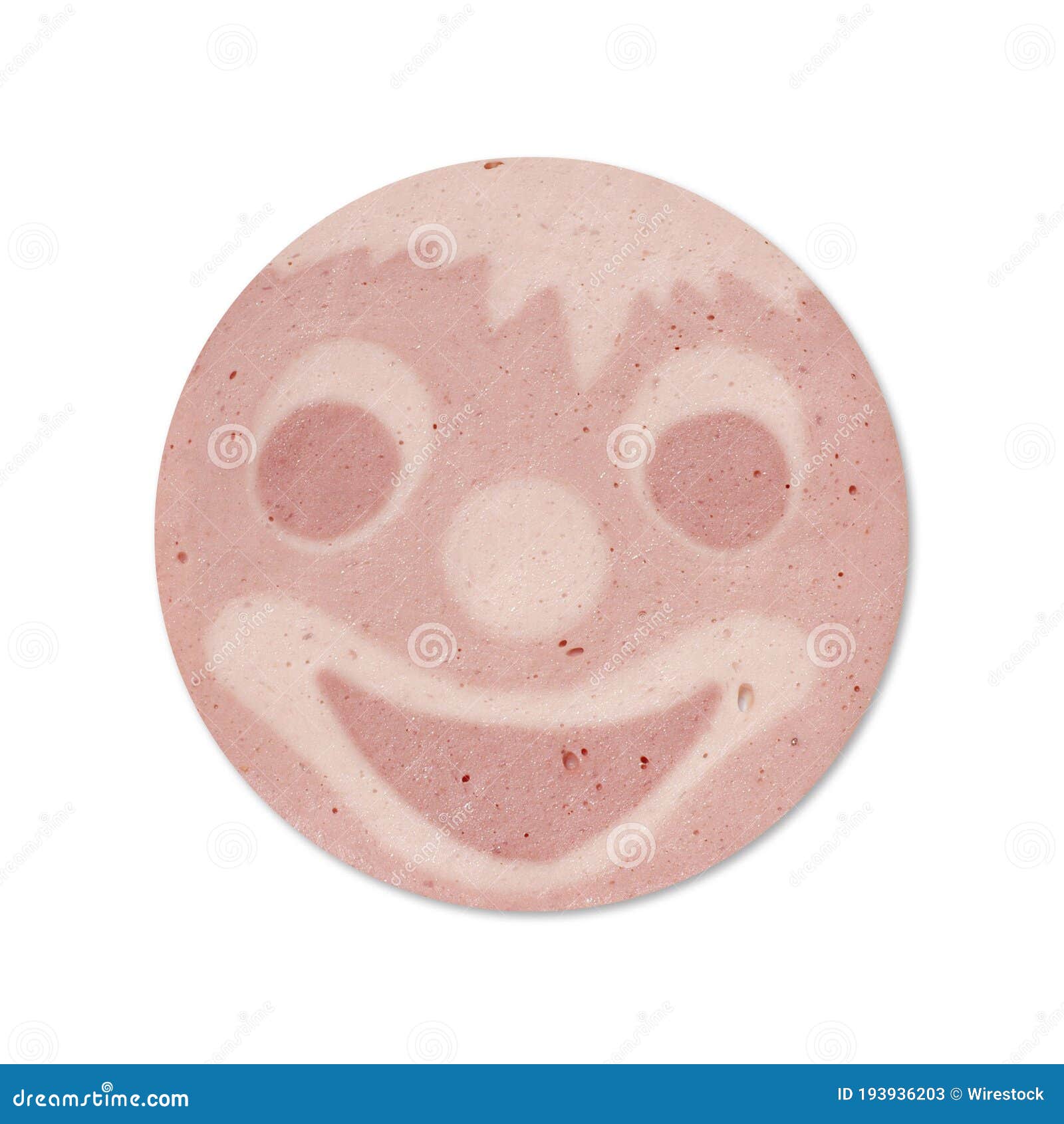 Closeup Shot of a Slice of Sausage with a Smiling Face Stock Image ...