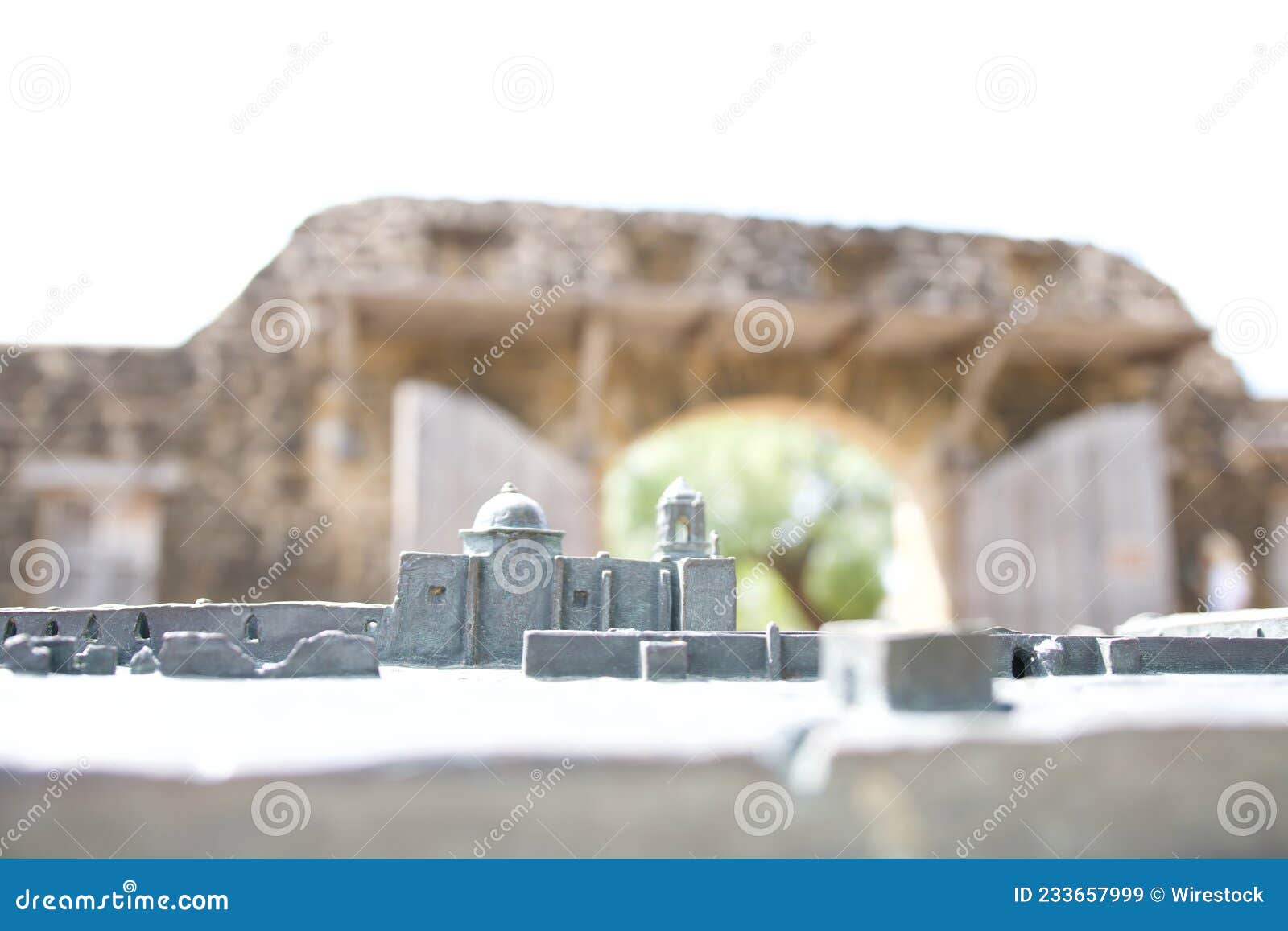 Closeup Shot of a Small Castle Sculpture on a Blurred Background Stock ...