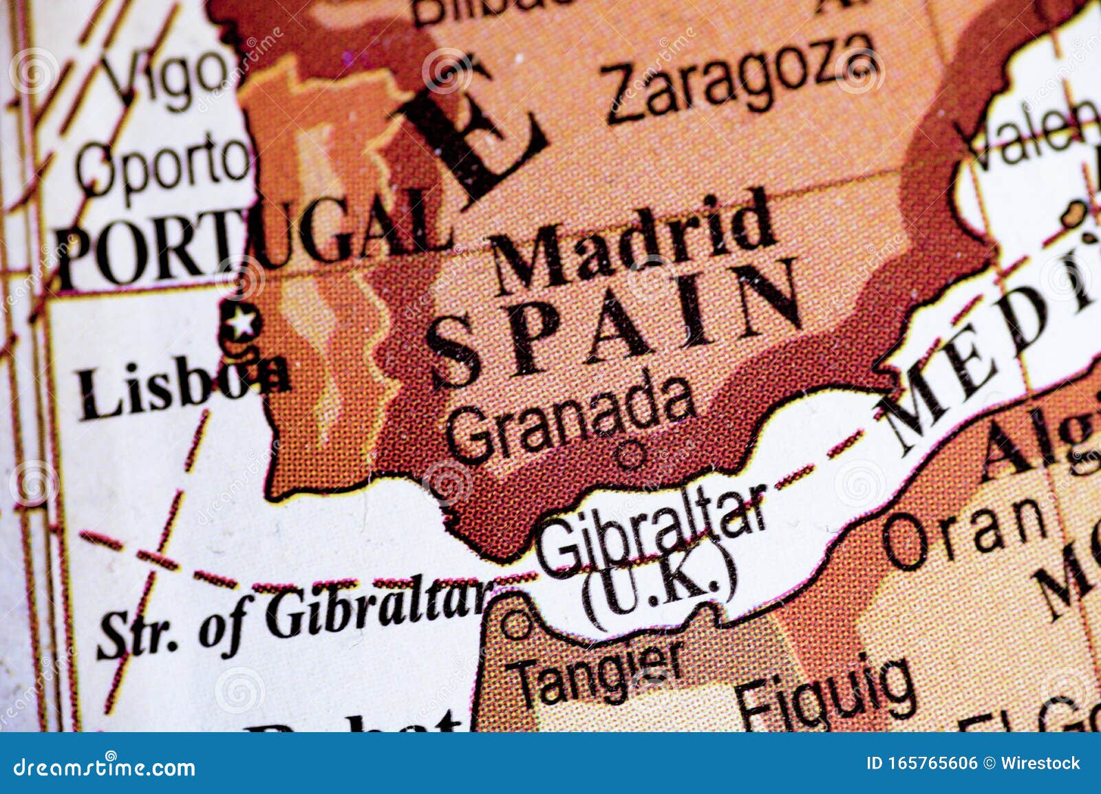 Closeup Shot of the Spain Country on the Map Stock Photo - Image of ...