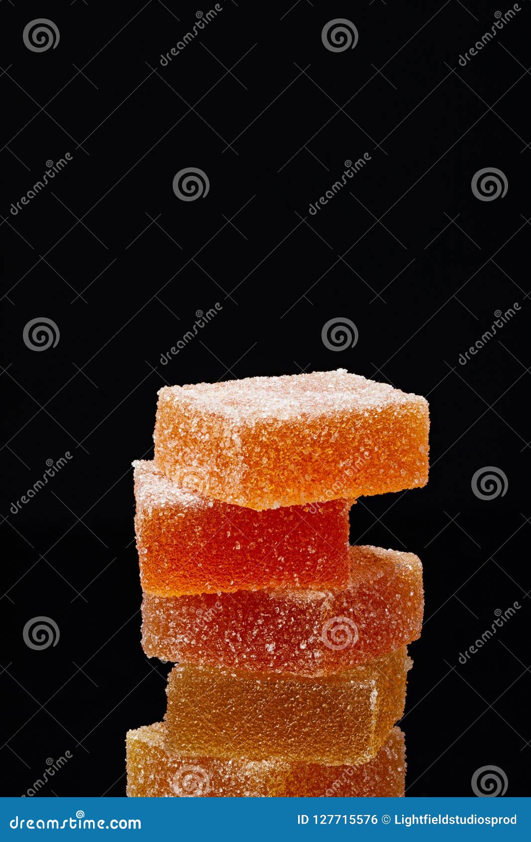 Closeup Shot of Stack of Jelly Candies Isolated on Black Background ...