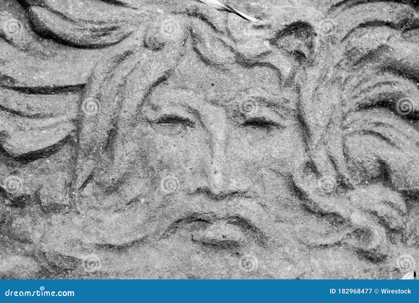 Closeup Shot of a Stone Face Carving Stock Image - Image of stone ...