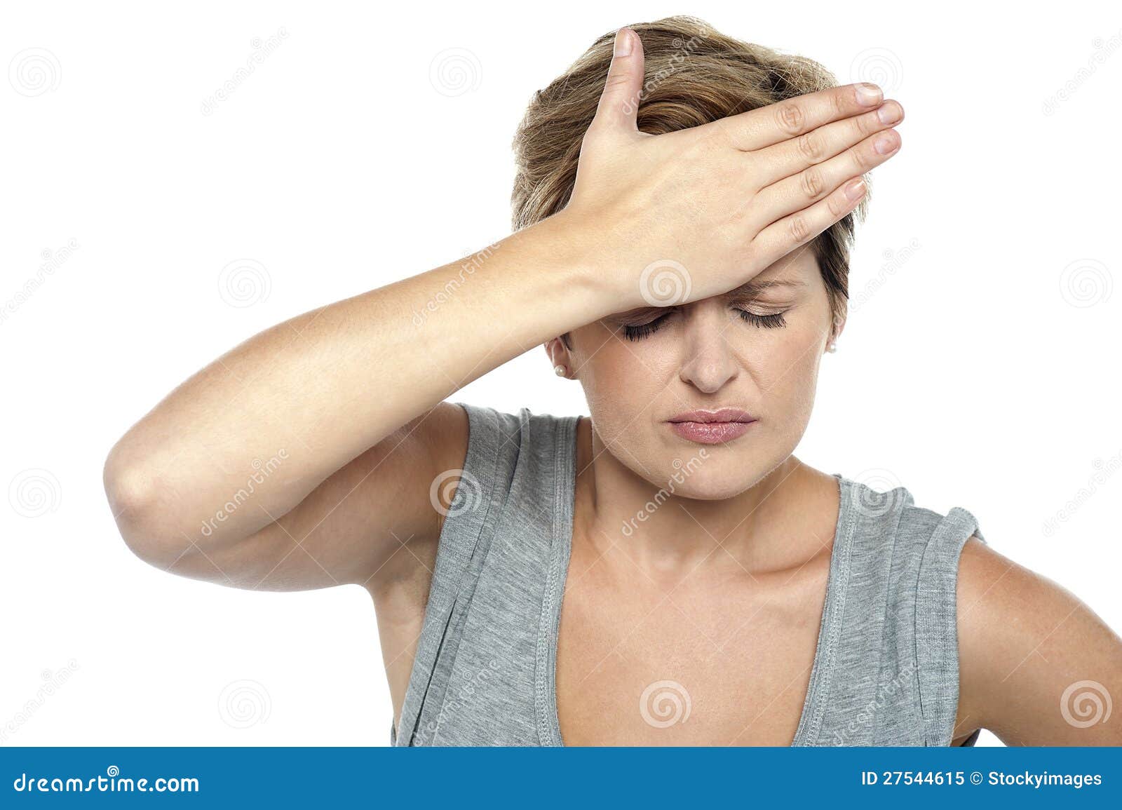 Closeup Shot of a Stressed Out Lady Stock Image - Image of head ...